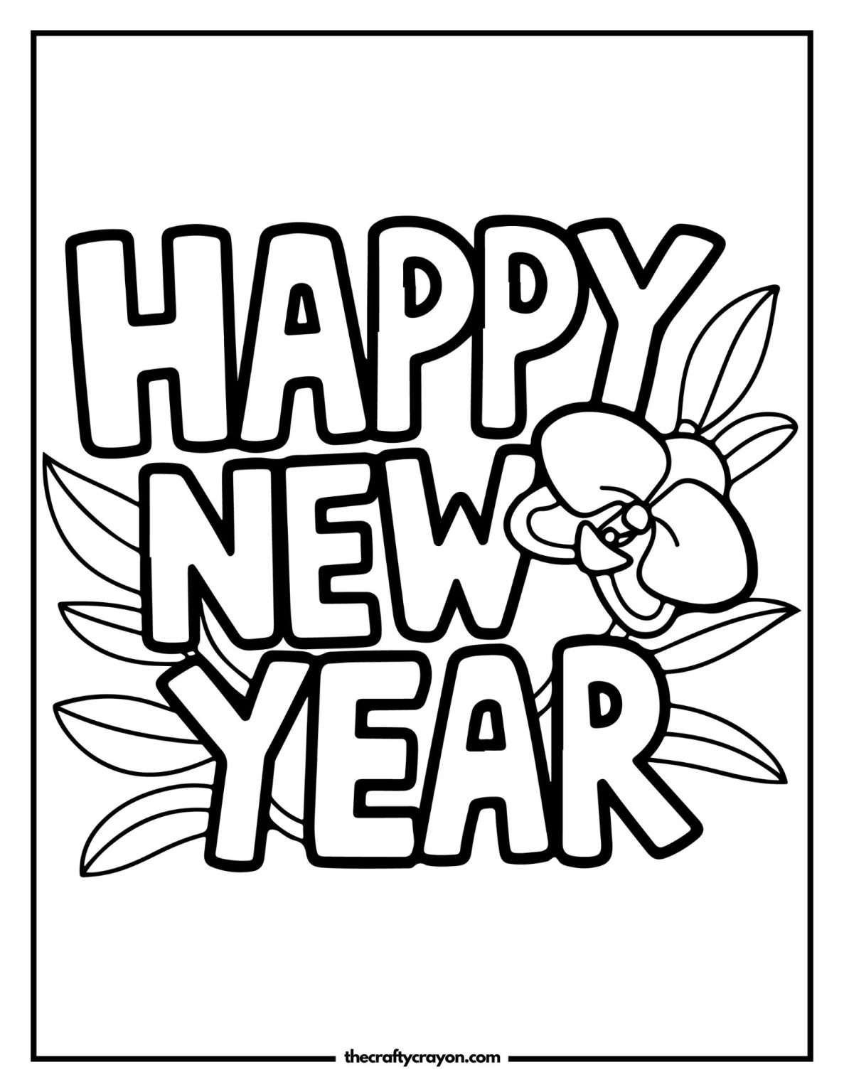 New Year Coloring Pages (Free PDF Printables)