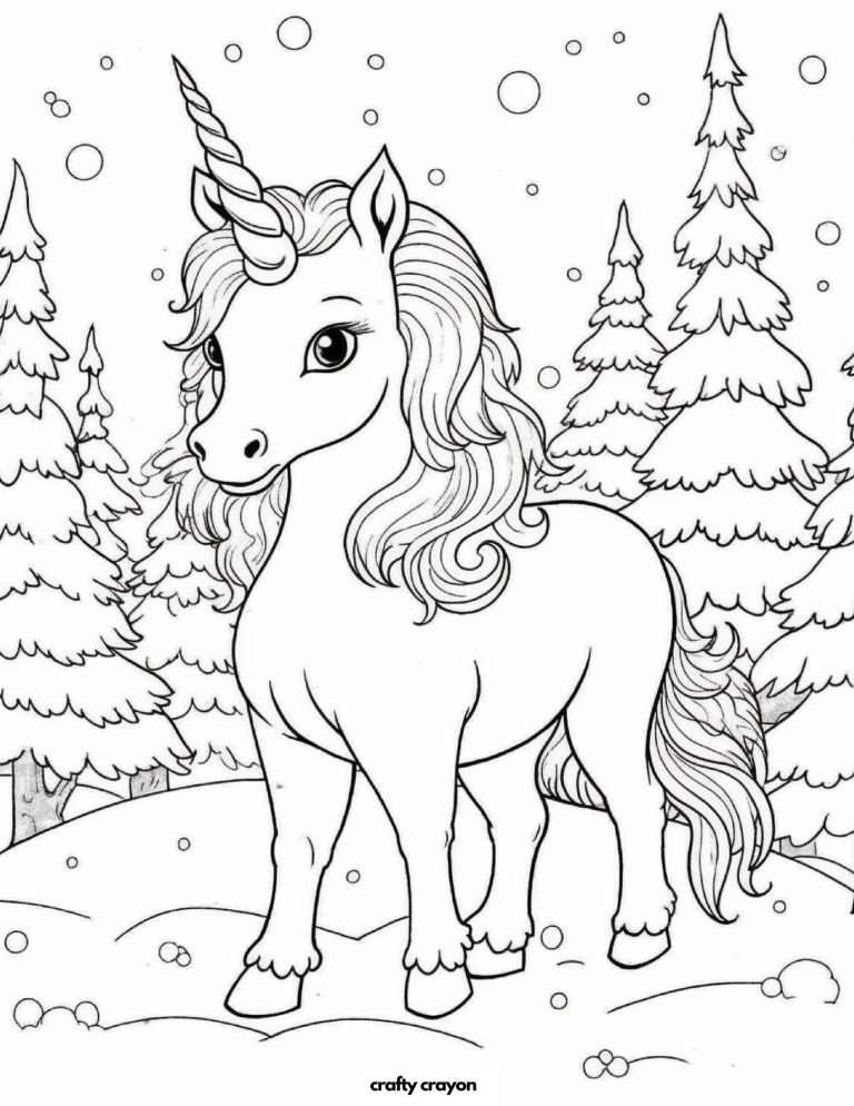 Christmas Unicorn Coloring Pages (Free PDF Printables)