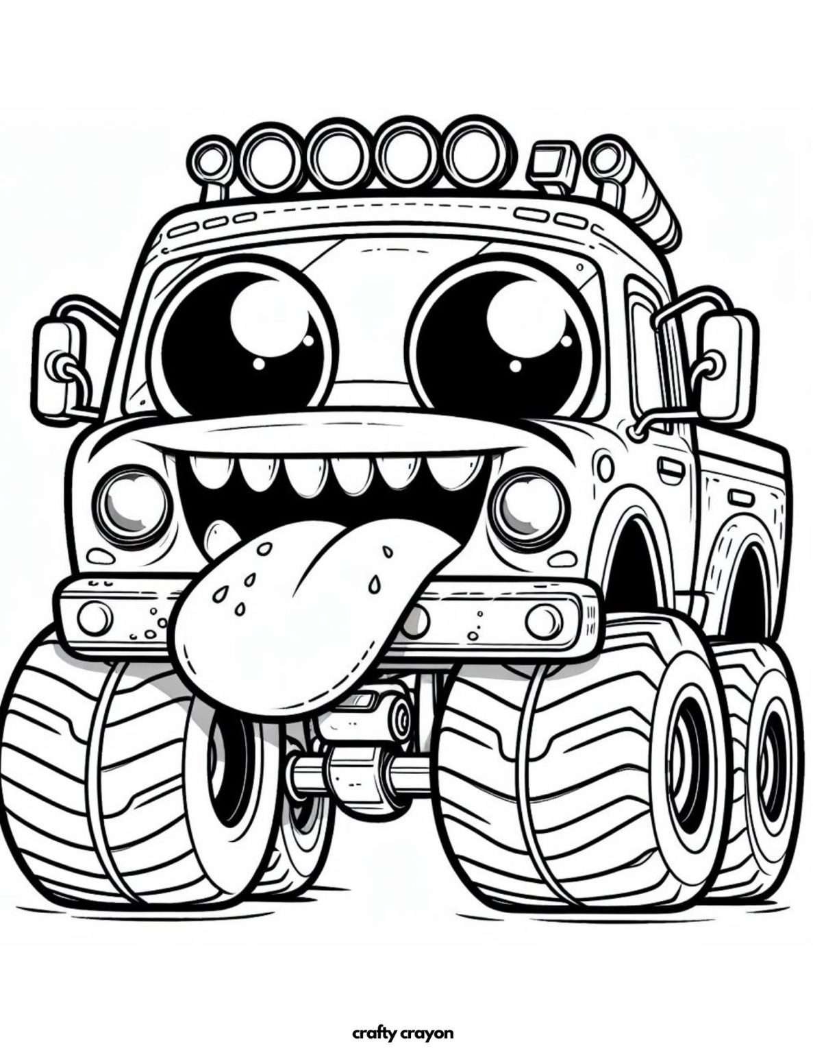 Monster Truck Printable Coloring Pages For Kids