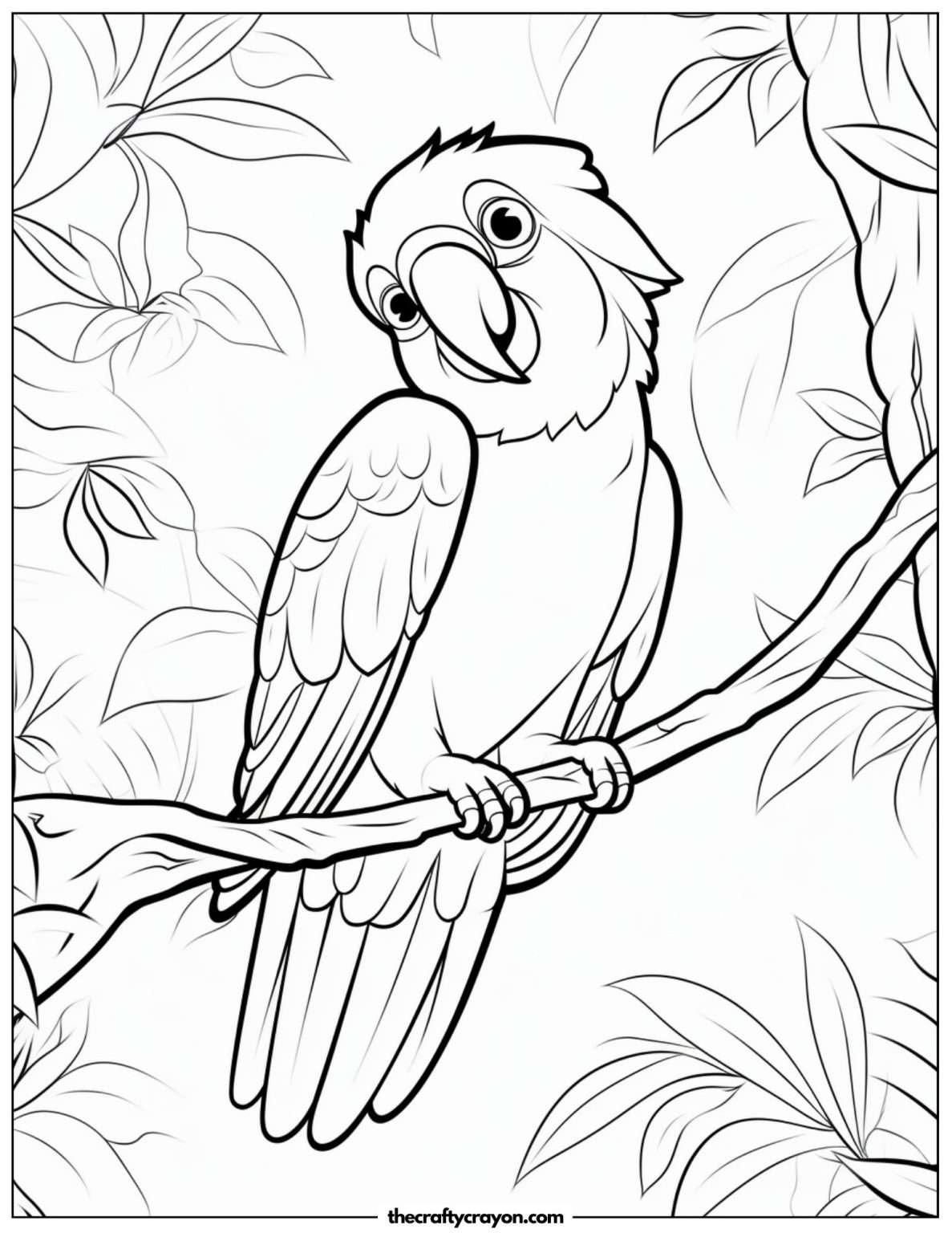 Parrot Coloring Pages (Free PDF Printables)