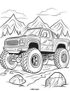 Monster Truck Coloring Pages (Free PDF Printables)