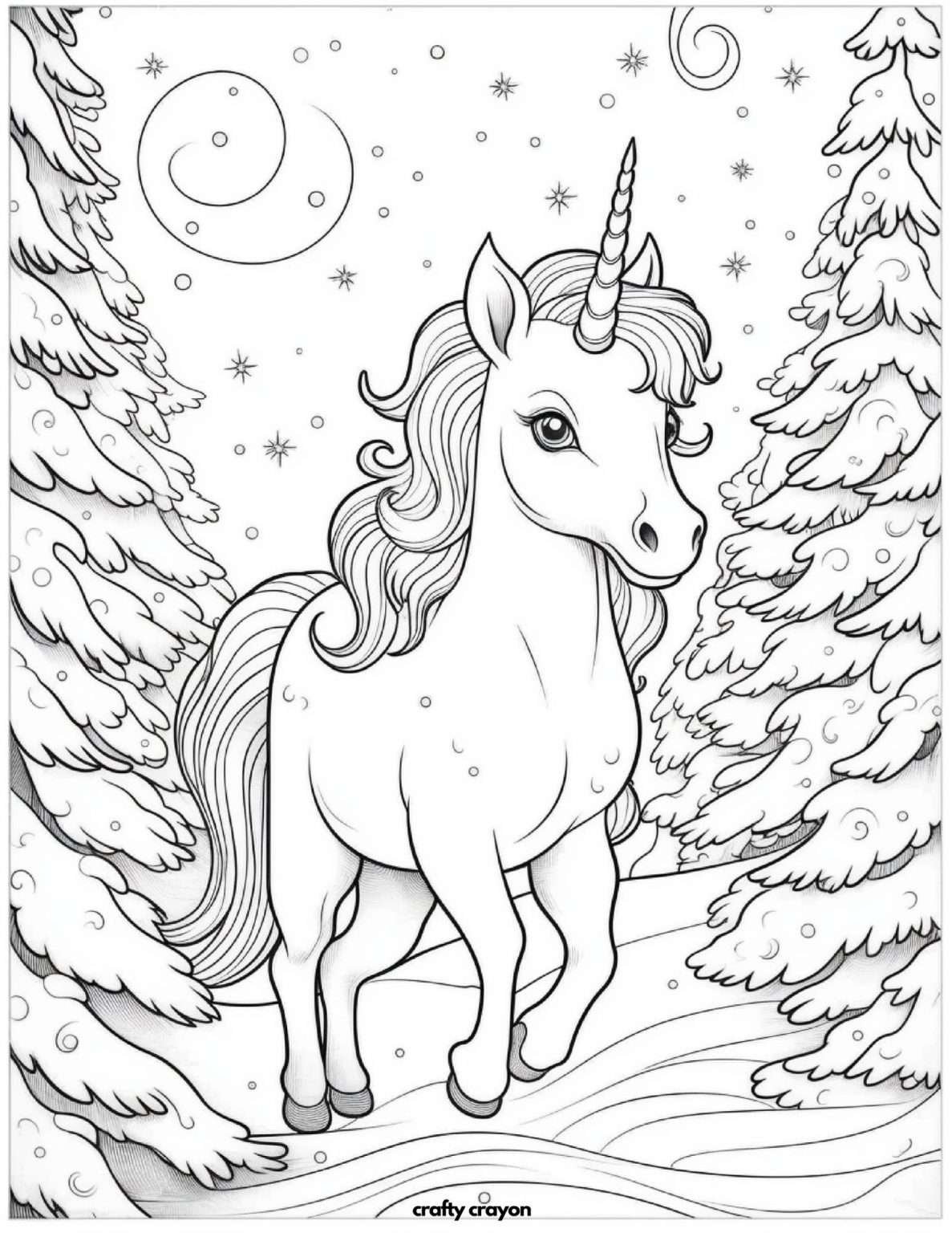 Christmas Unicorn Coloring Pages (Free PDF Printables)