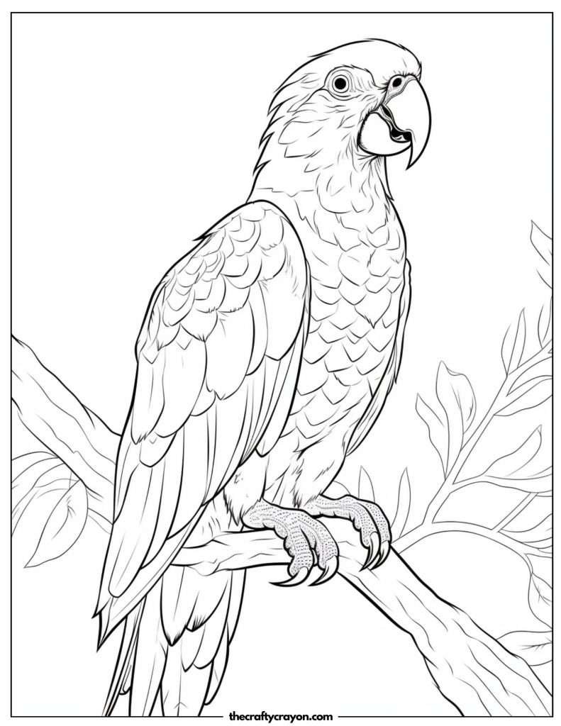 Parrot Coloring Pages (Free PDF Printables)