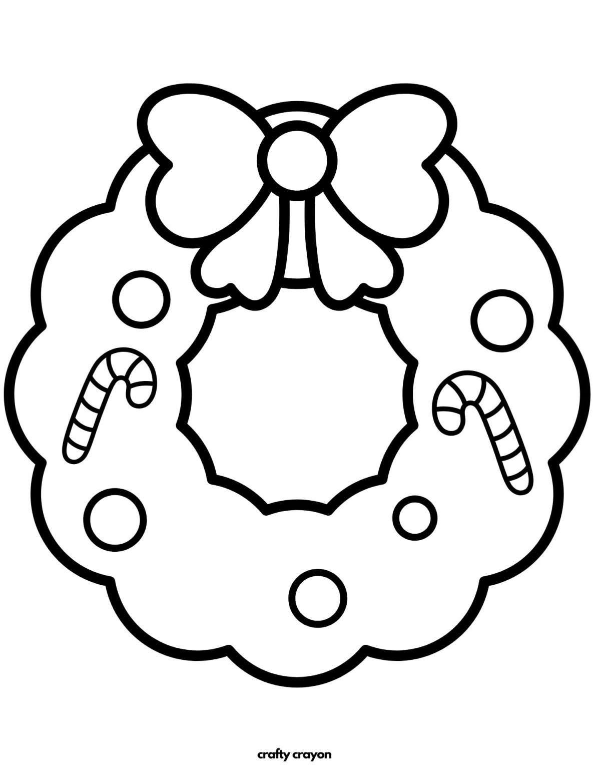 Christmas Wreath Coloring Pages (Free PDF Printables)