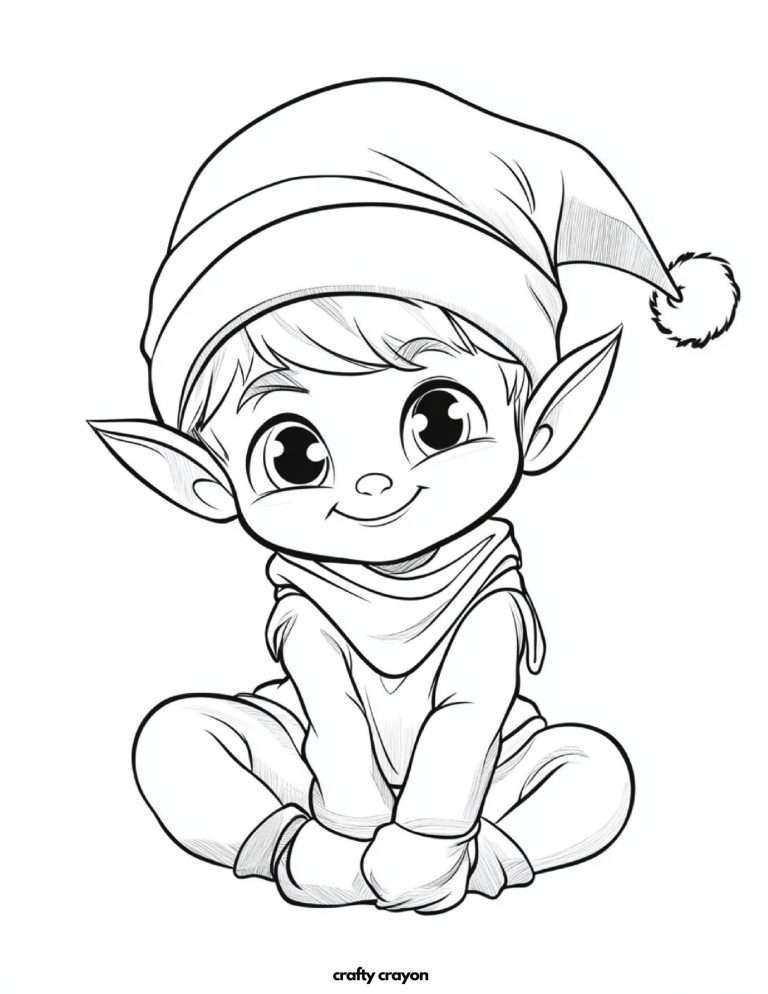Christmas Elf Coloring Pages (Free PDF Printables)