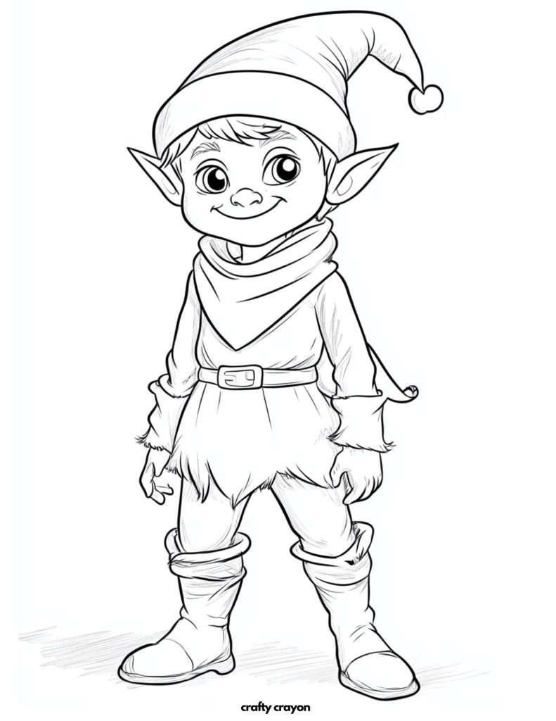 Christmas Elf Coloring Pages (Free PDF Printables)