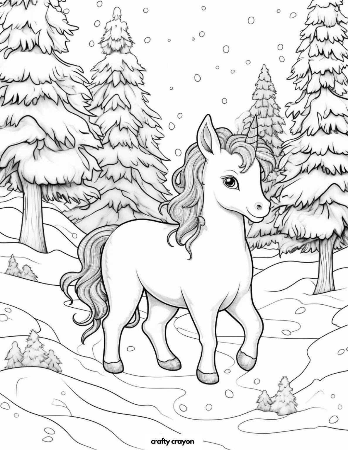 Christmas Unicorn Coloring Pages (Free PDF Printables)