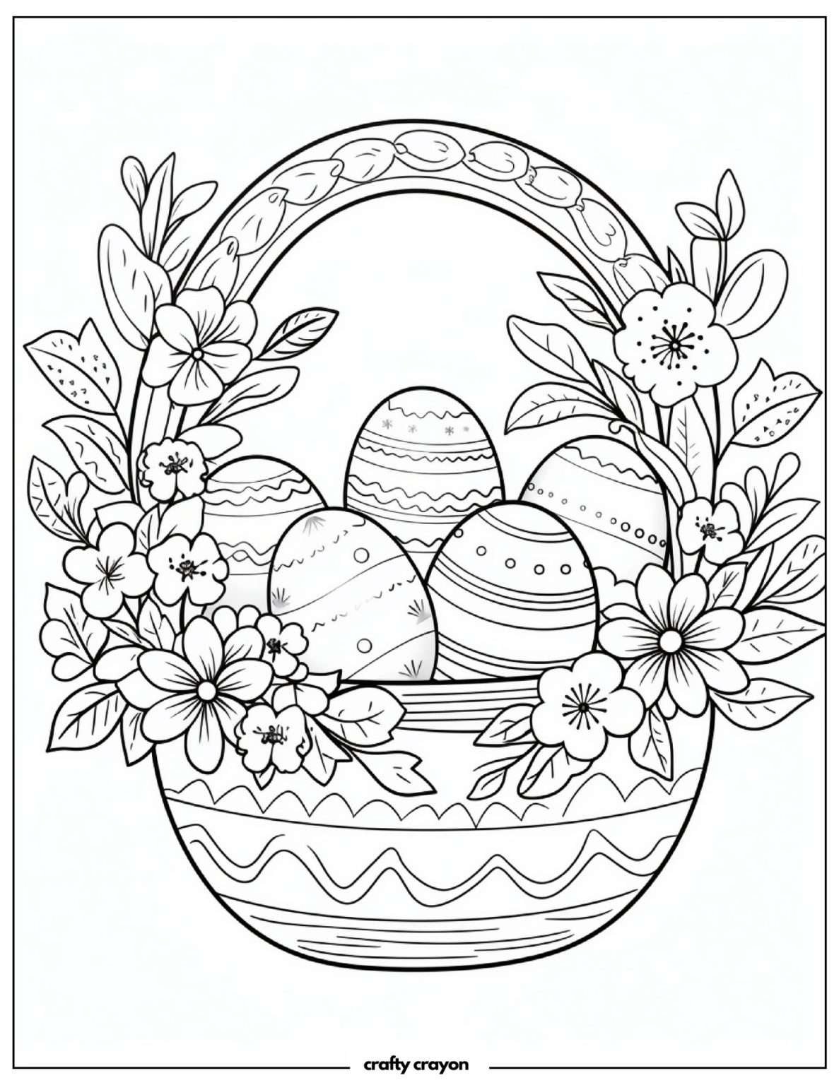Easter Basket Coloring Pages (Free PDF Printables)