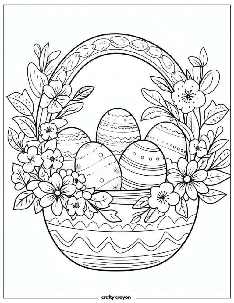 Easter Basket Coloring Pages (Free PDF Printables)