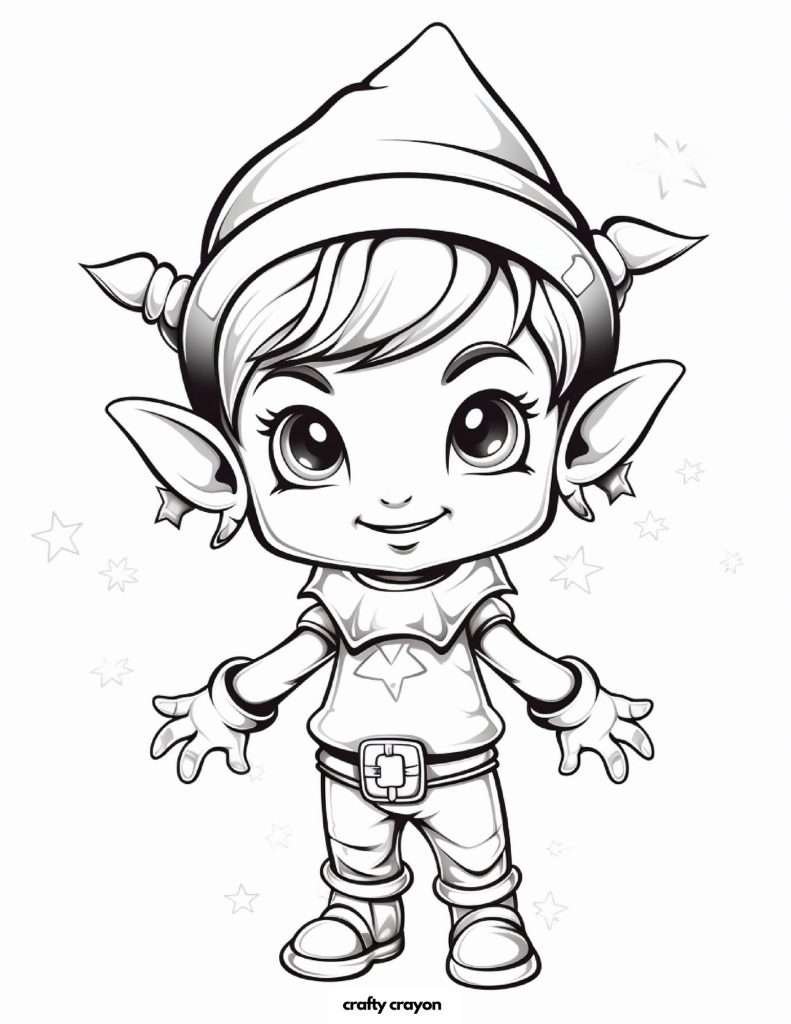 Christmas Elf Coloring Pages (Free PDF Printables)