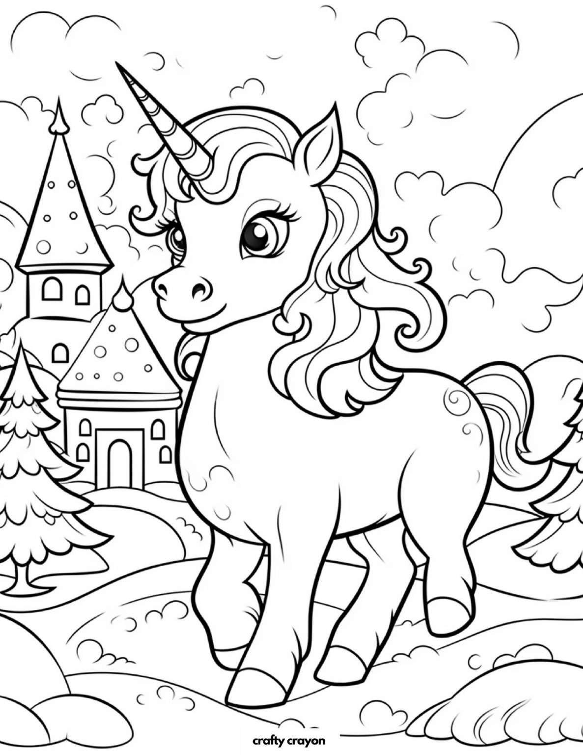 Christmas Unicorn Coloring Pages (Free PDF Printables)