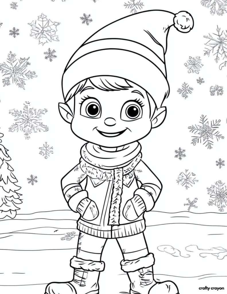Christmas Elf Coloring Pages (Free PDF Printables)