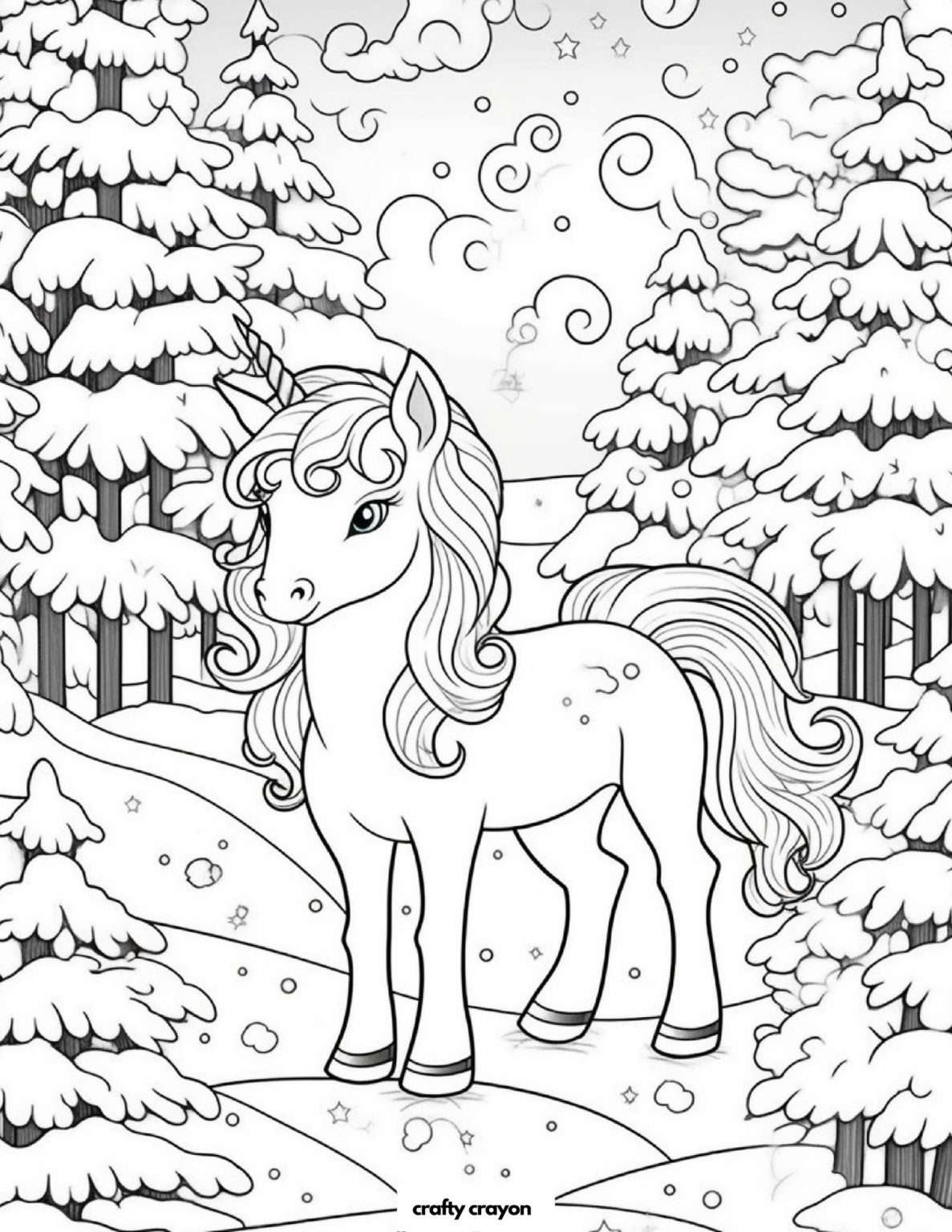 Christmas Unicorn Coloring Pages (Free PDF Printables)