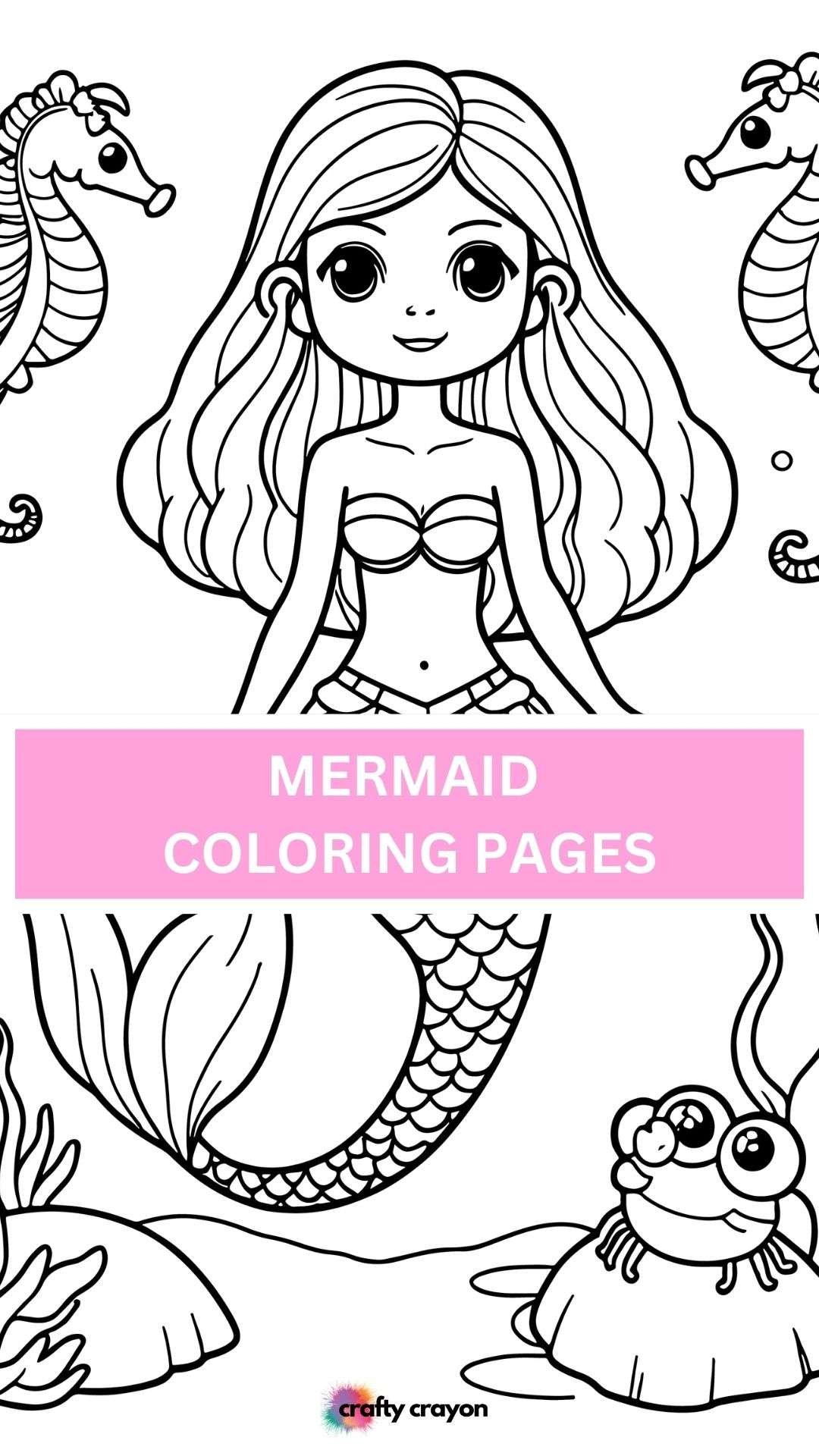 Mermaid Coloring Pages (Free PDF Printables)