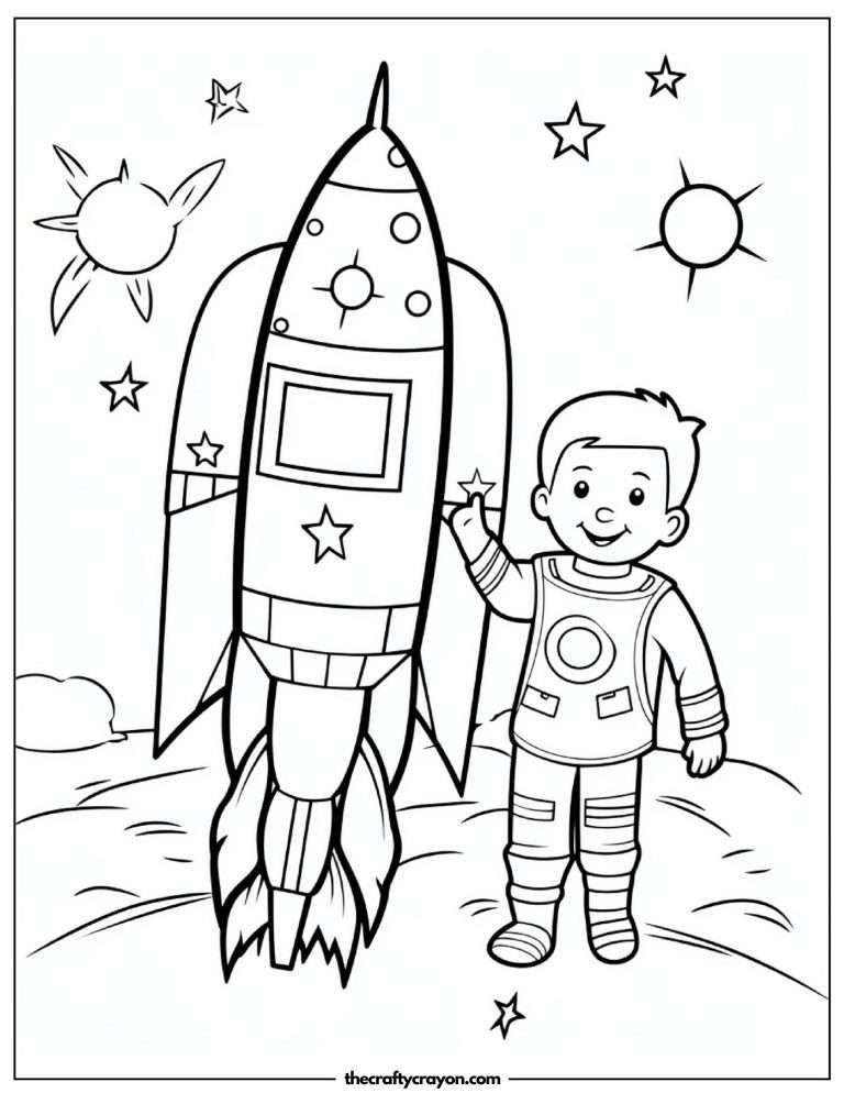 Rocket Ship Coloring Pages (Free Printable PDFs)