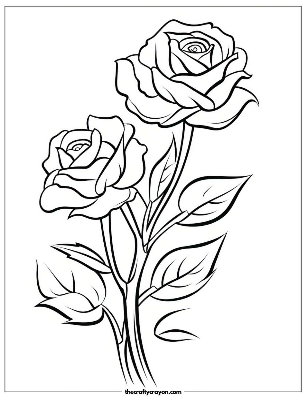 Roses Coloring Pages (Free Printable PDFs)