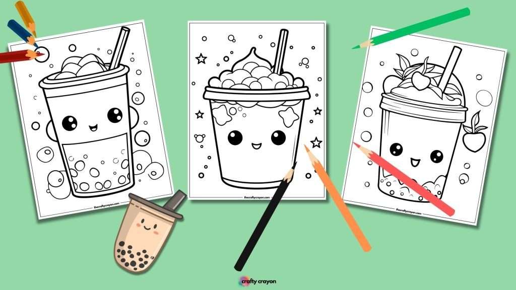 Boba Tea Coloring Pages (Free Printable PDFs)