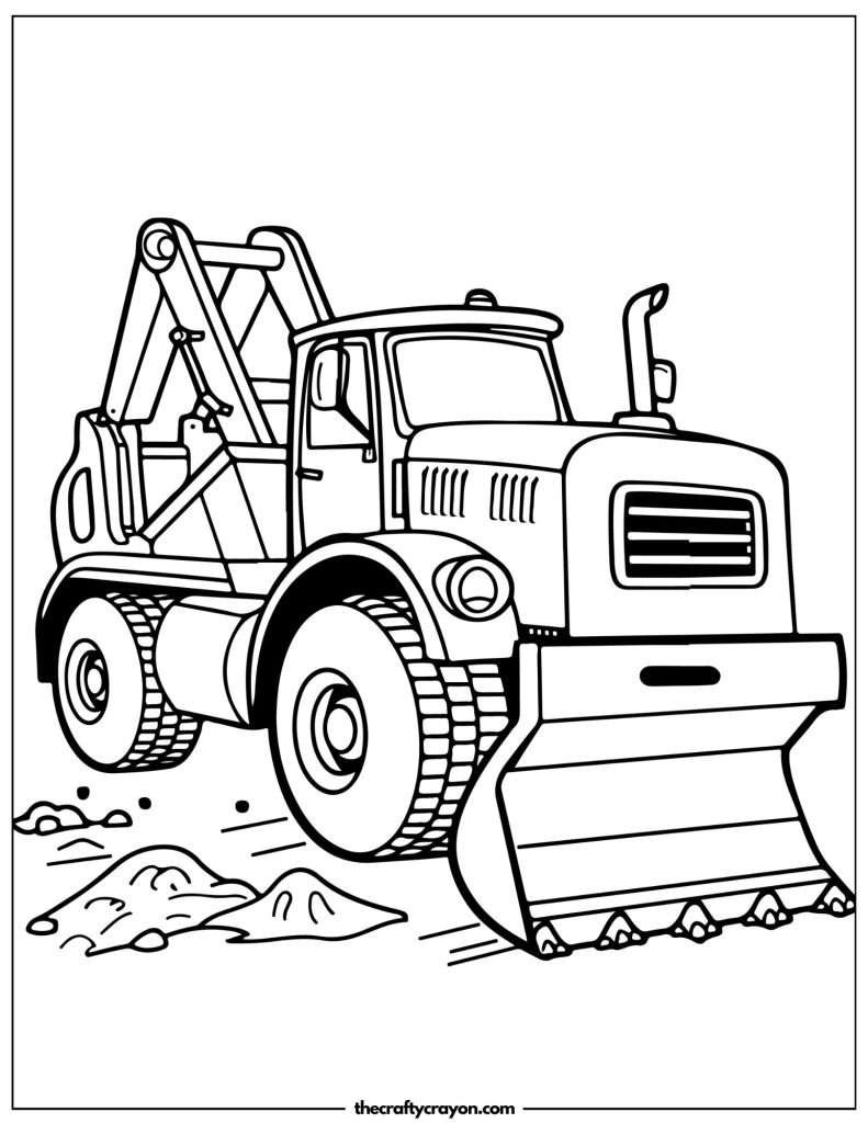 Construction Vehicles Coloring Pages (Free Printable PDFs)