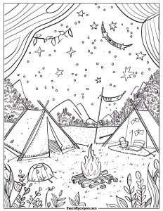 Camping Coloring Pages (Free Printable PDFs)