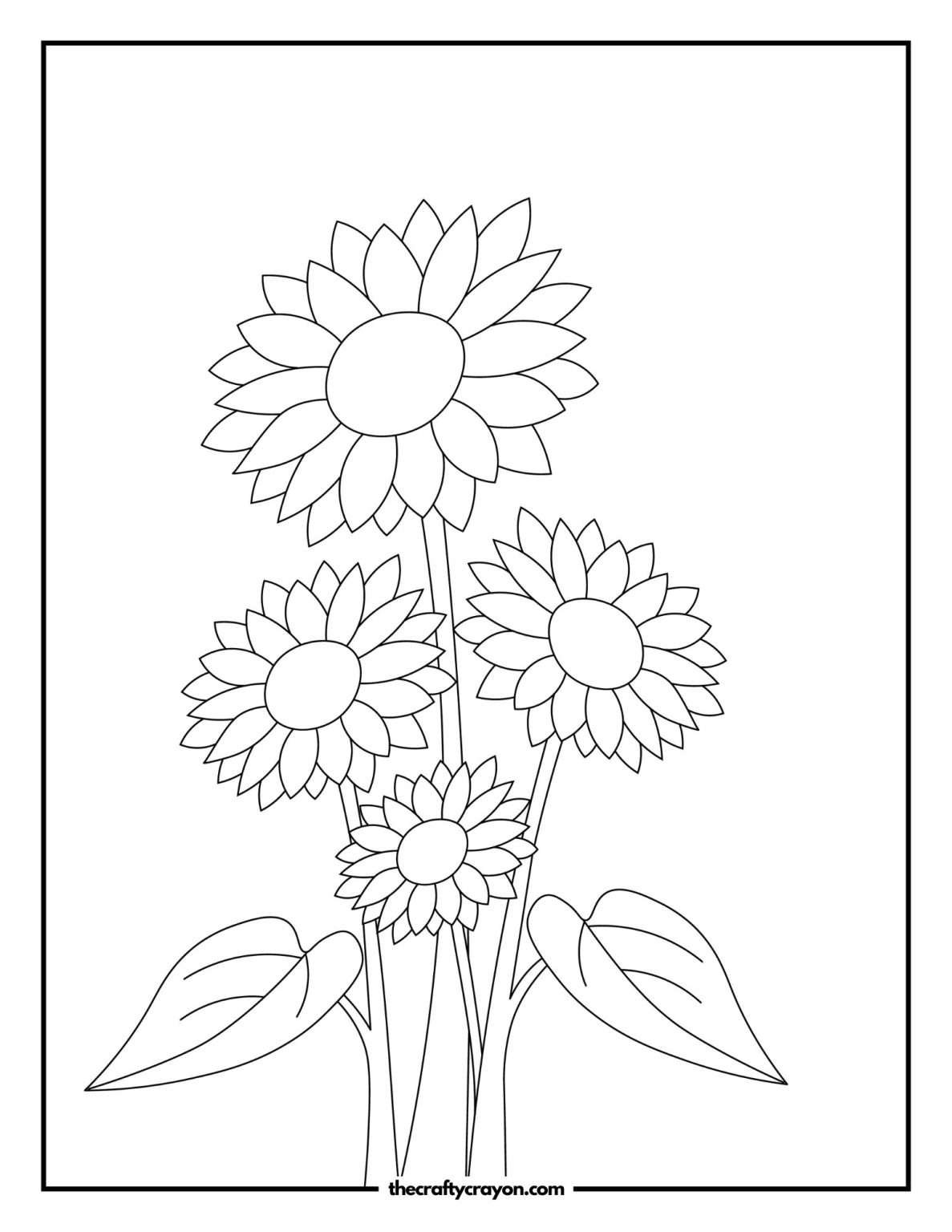 Sunflower Coloring Pages (Free Printable PDFs)