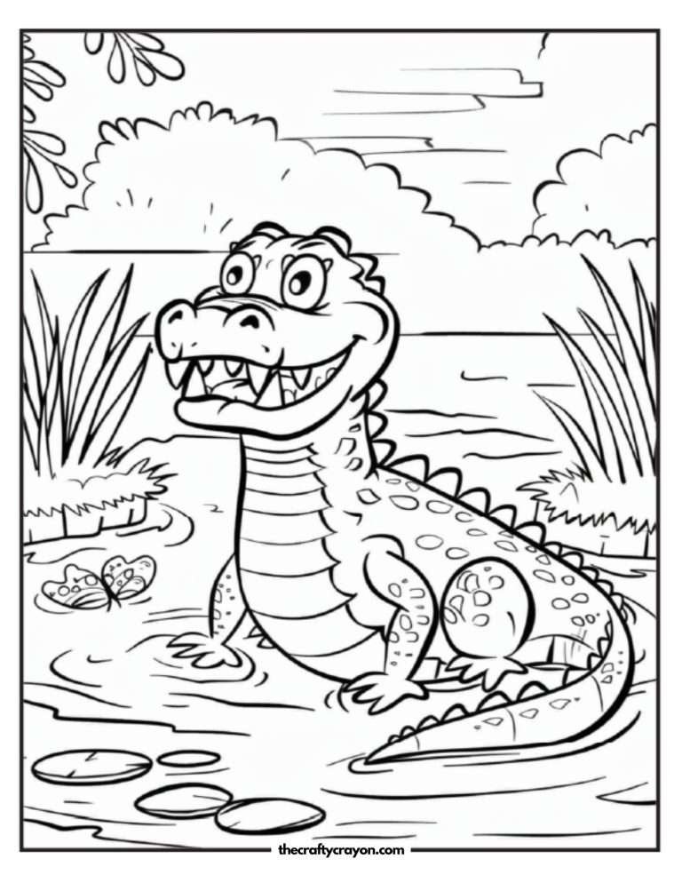 Crocodile Coloring Pages (Free Printable PDFs)