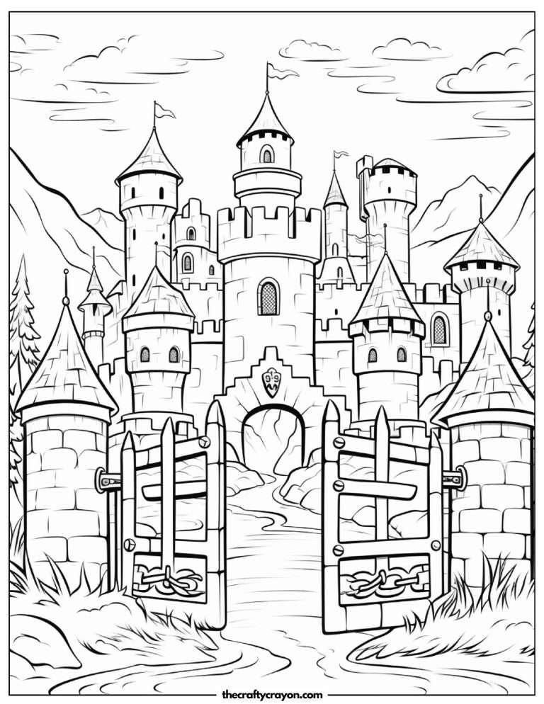 Castle Coloring Pages (Free Printable PDFs)