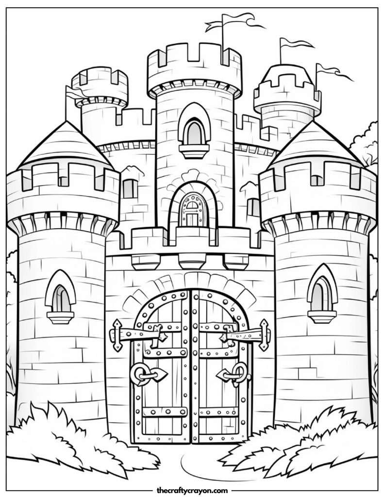 Castle Coloring Pages (Free Printable PDFs)