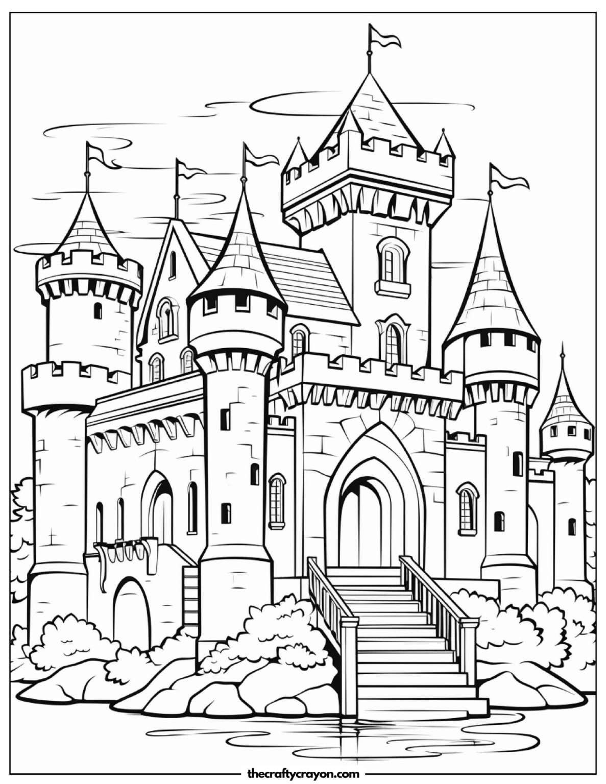 Castle Coloring Pages (Free Printable PDFs)