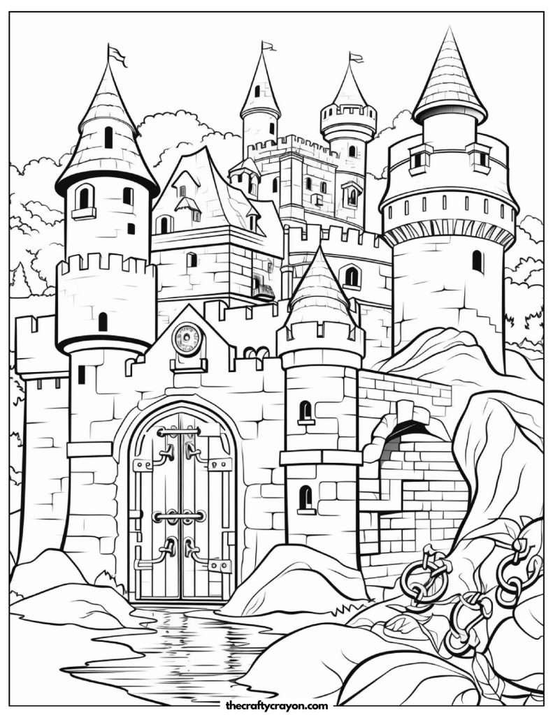 Castle Coloring Pages (Free Printable PDFs)