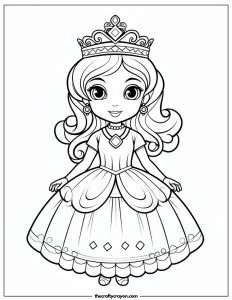 Cute Princess Coloring Pages (Free Printable PDFs)