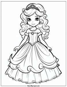 Cute Princess Coloring Pages (Free Printable PDFs)