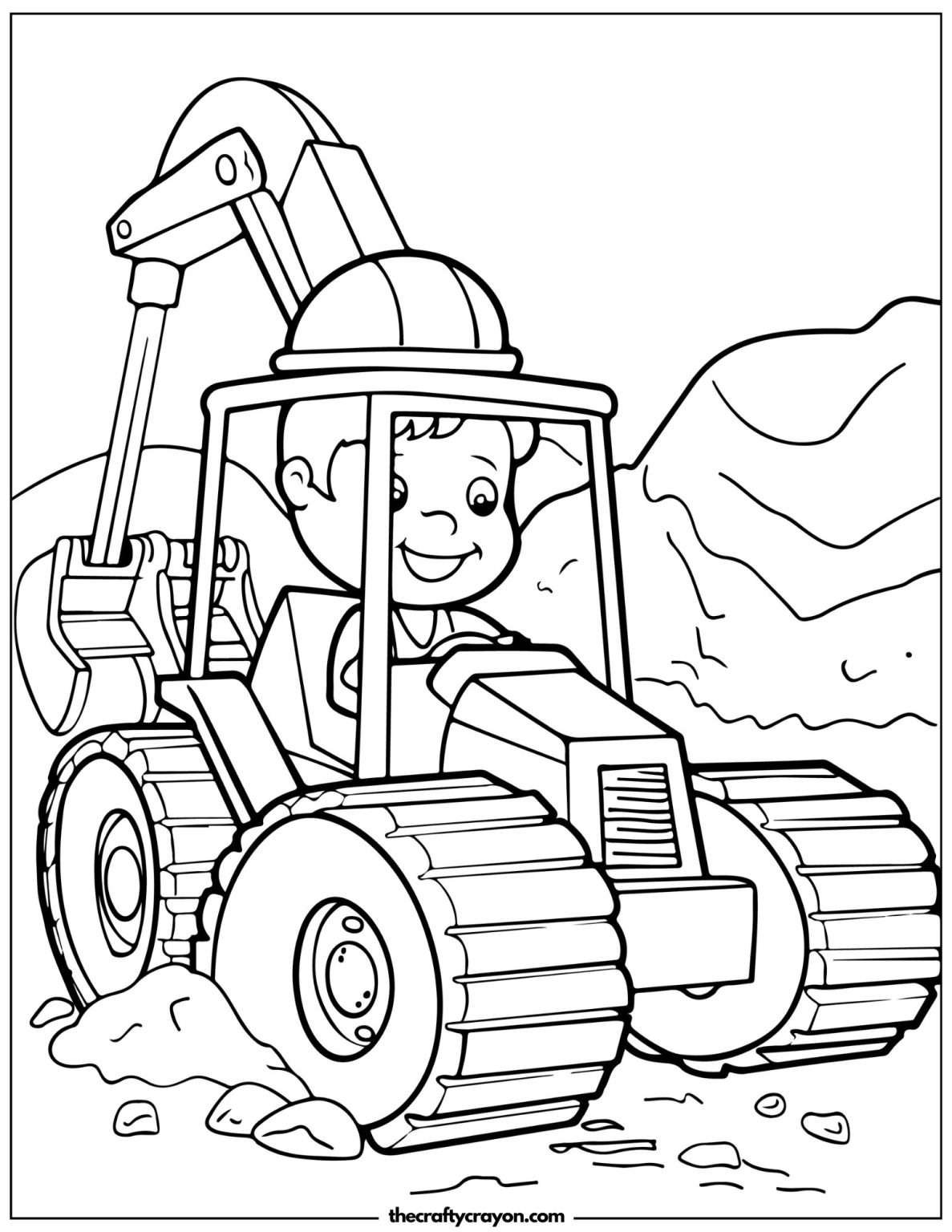 Construction Vehicles Coloring Pages (Free Printable PDFs)
