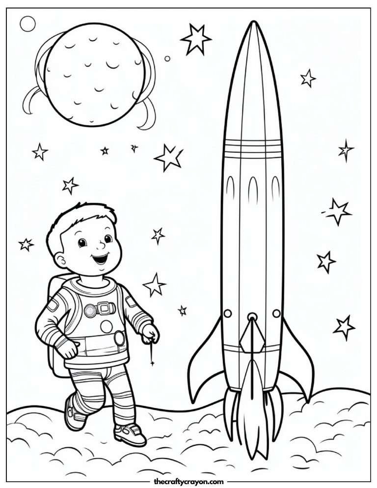 Rocket Ship Coloring Pages (Free Printable PDFs)