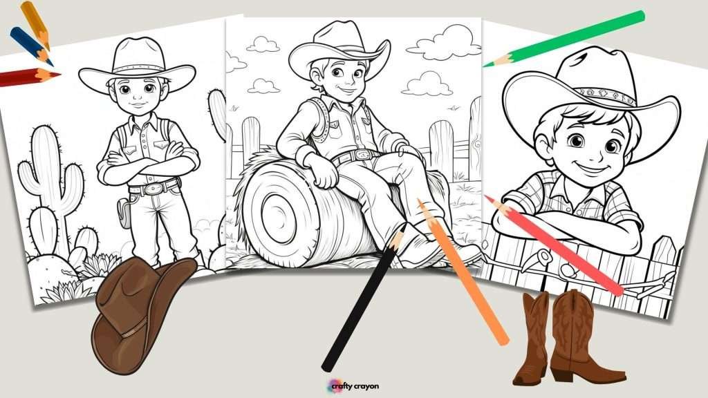 Cowboy Coloring Pages (Free Printable PDFs)