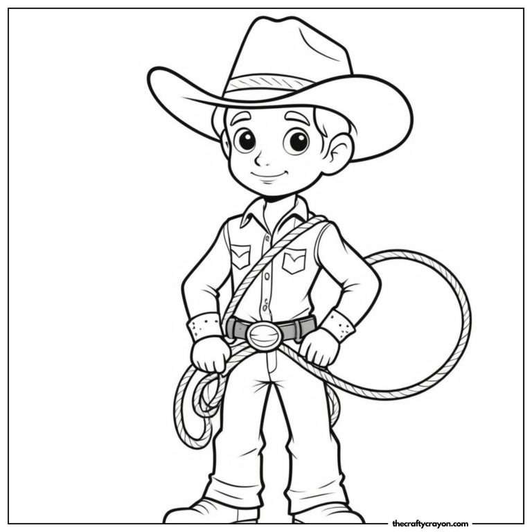 Cowboy Coloring Pages (Free Printable PDFs)