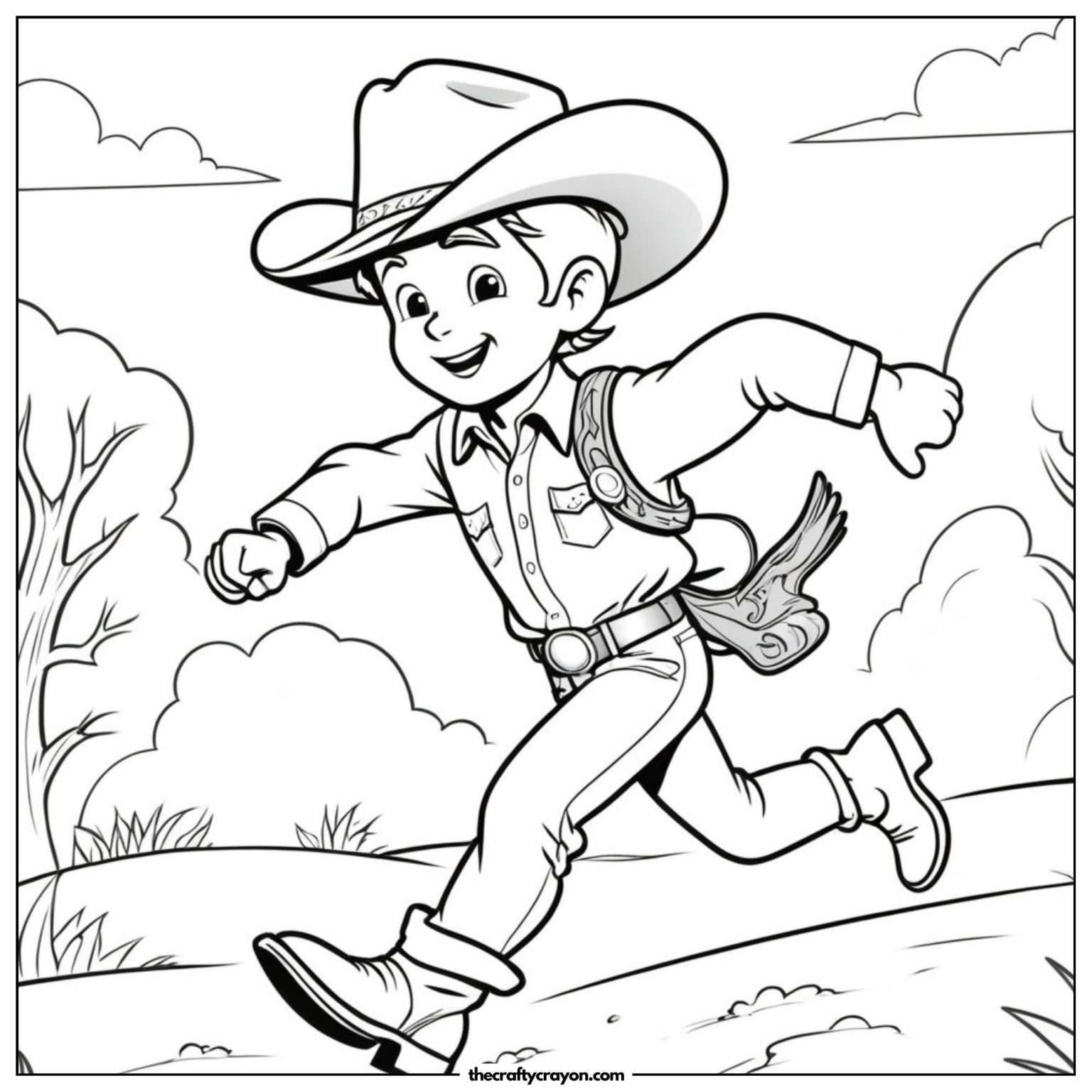 Cowboy Coloring Pages (Free Printable PDFs)