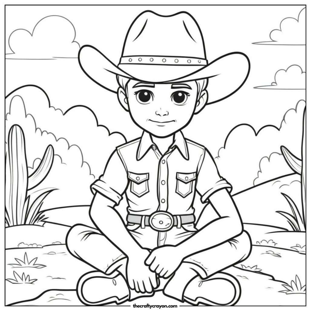 Cowboy Coloring Pages (Free Printable PDFs)