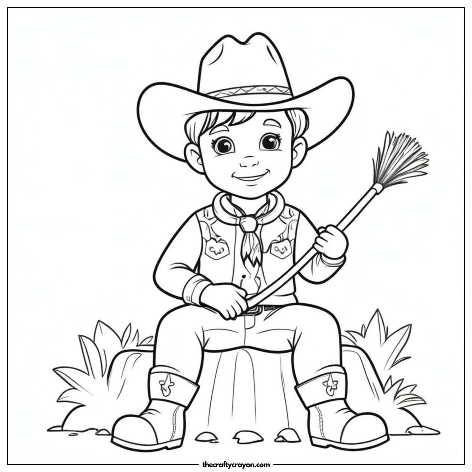 Cowboy Coloring Pages (Free Printable PDFs)