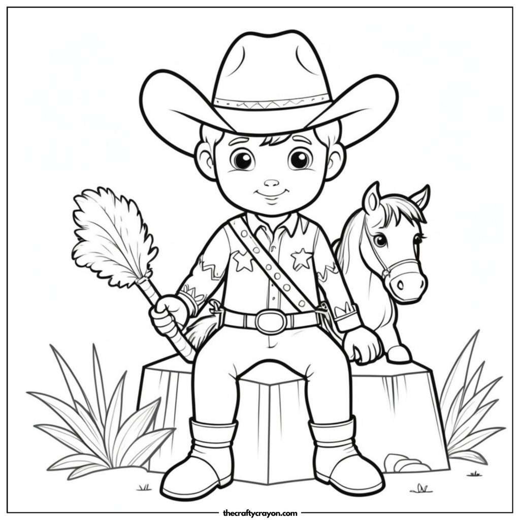 Cowboy Coloring Pages (Free Printable PDFs)