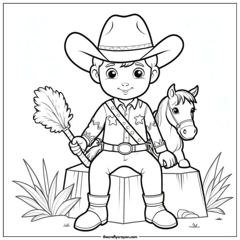 Cowboy Coloring Pages (Free Printable PDFs)