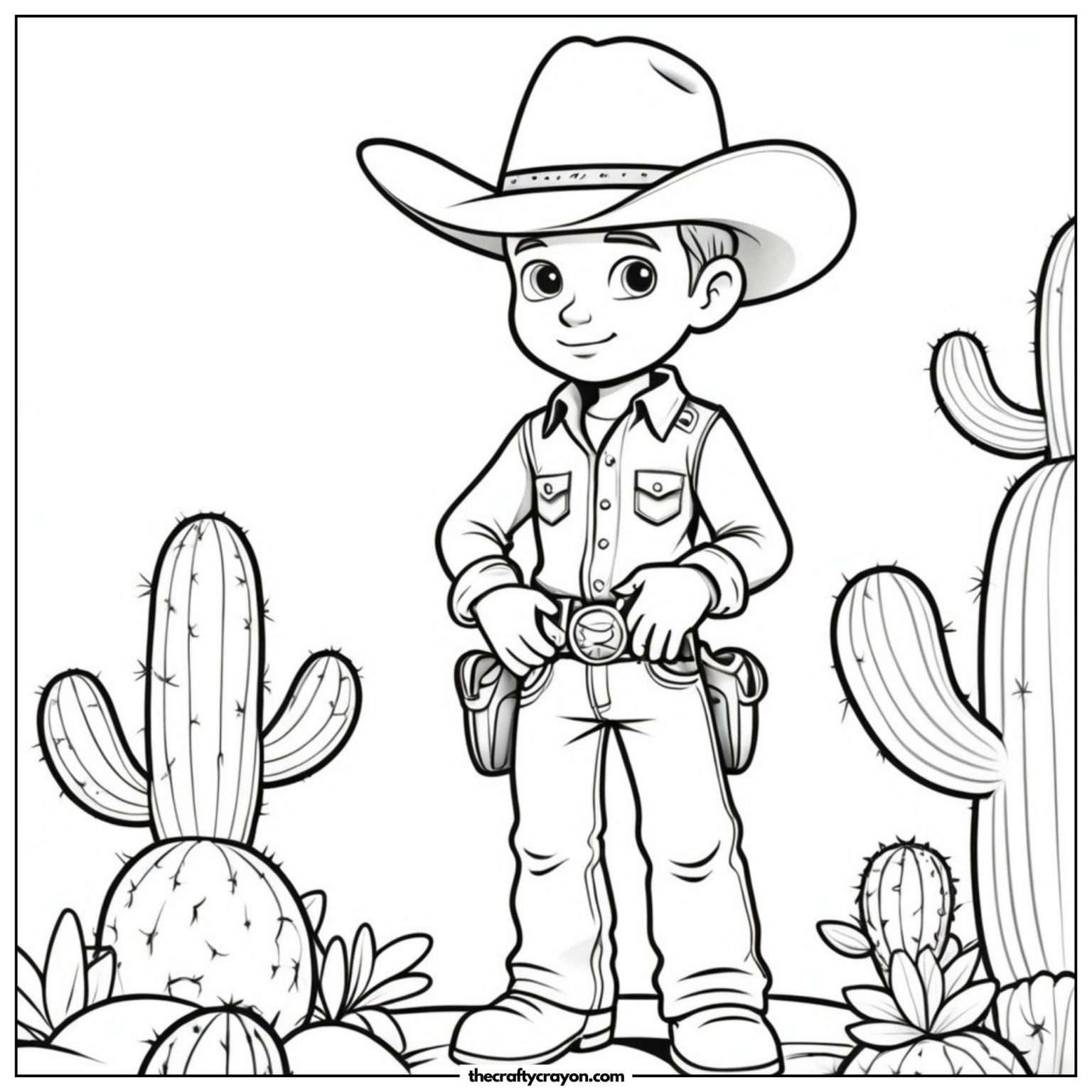 Cowboy Coloring Pages (Free Printable PDFs)