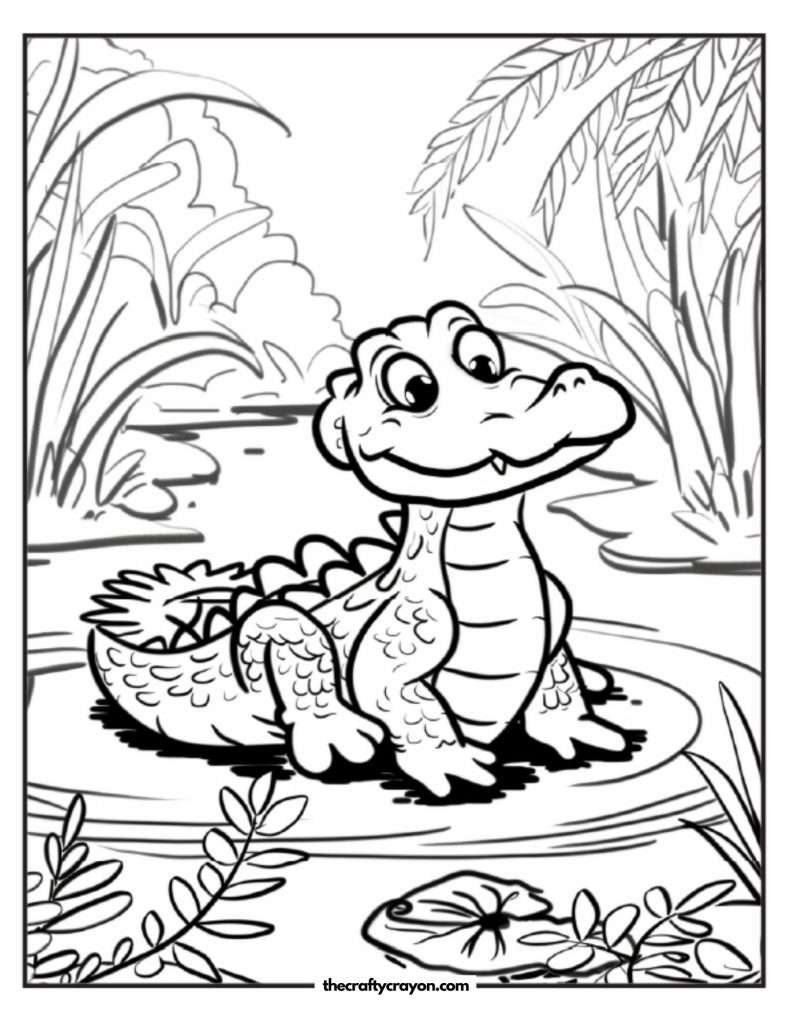 Crocodile Coloring Pages (Free Printable PDFs)