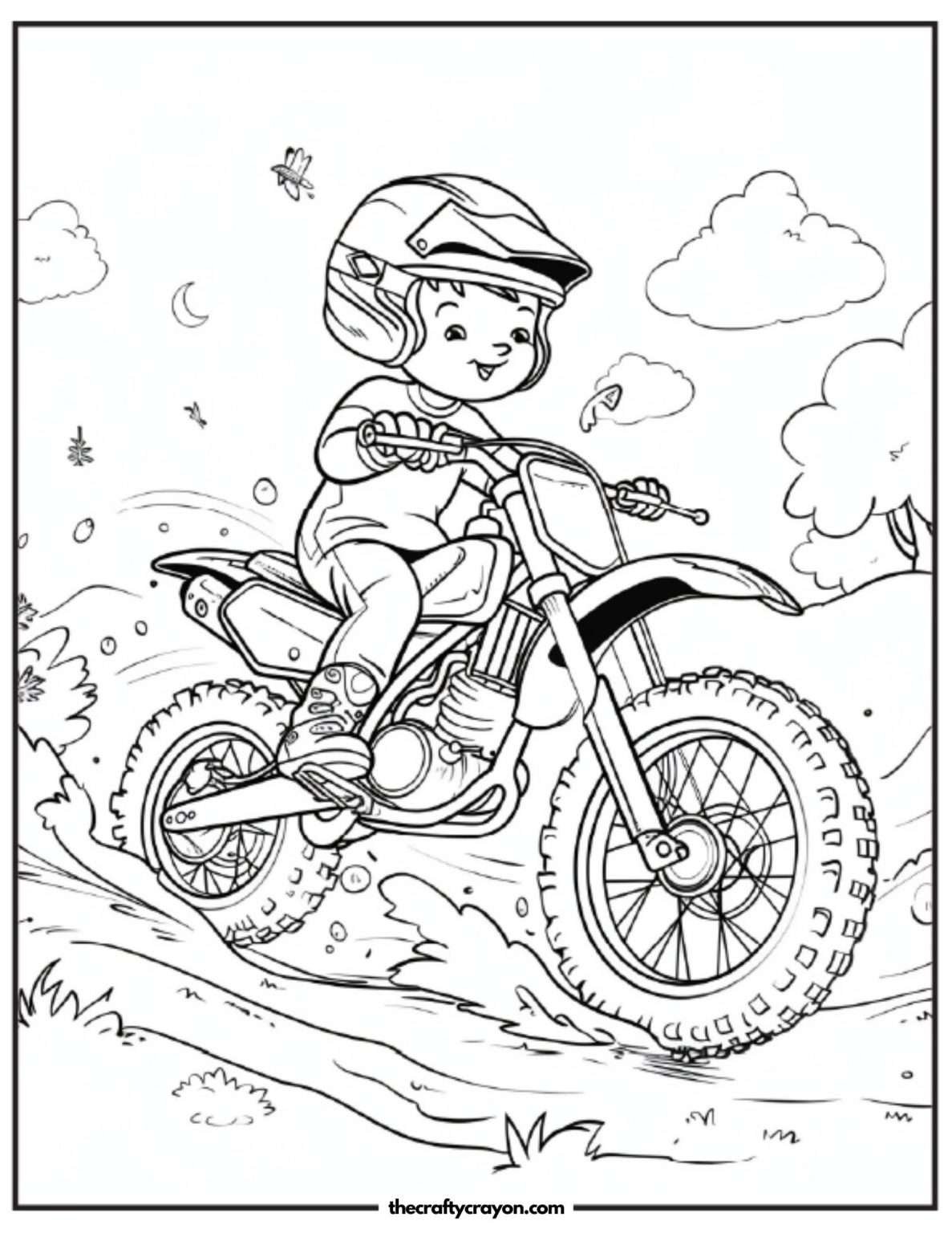 Dirt Biking Coloring Pages (Free Printable PDFs)