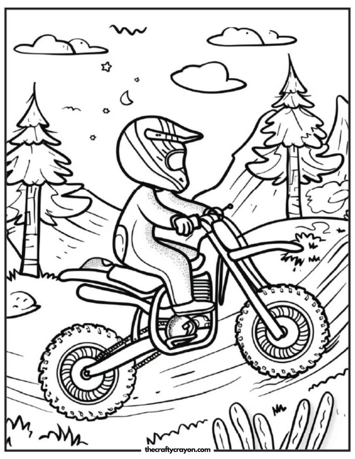 Dirt Biking Coloring Pages (Free Printable PDFs)