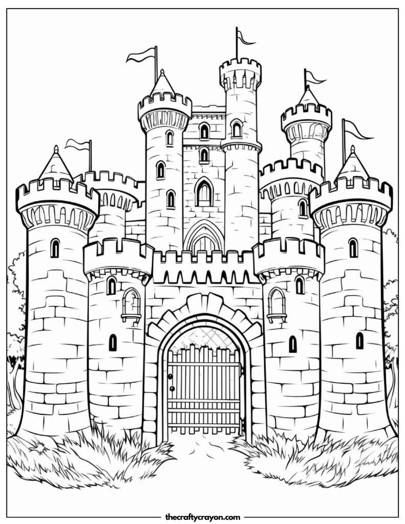 Castle Coloring Pages (Free Printable PDFs)