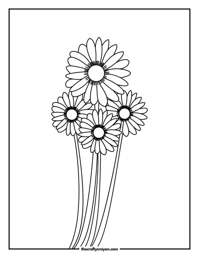 Sunflower Coloring Pages (Free Printable PDFs)