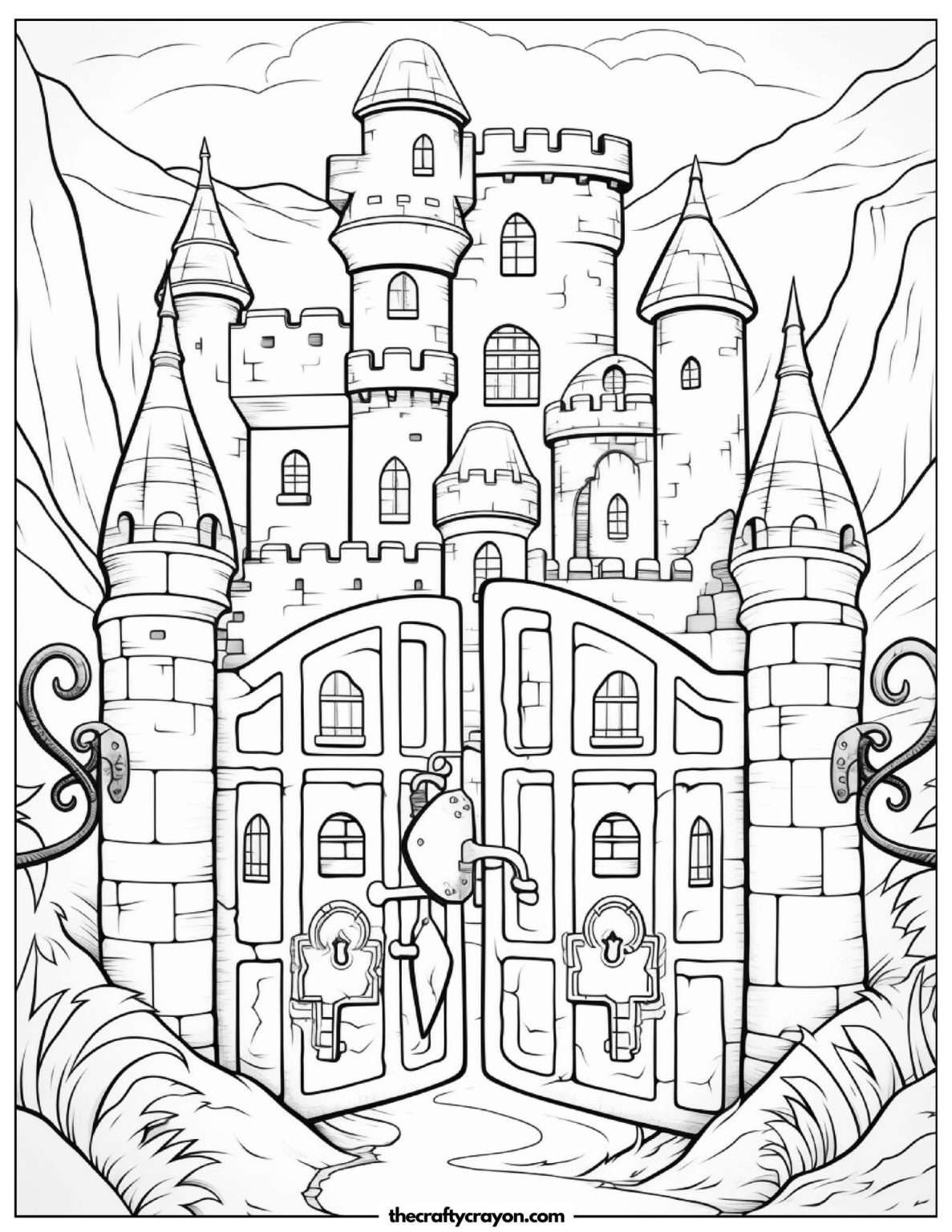 Castle Coloring Pages (Free Printable PDFs)