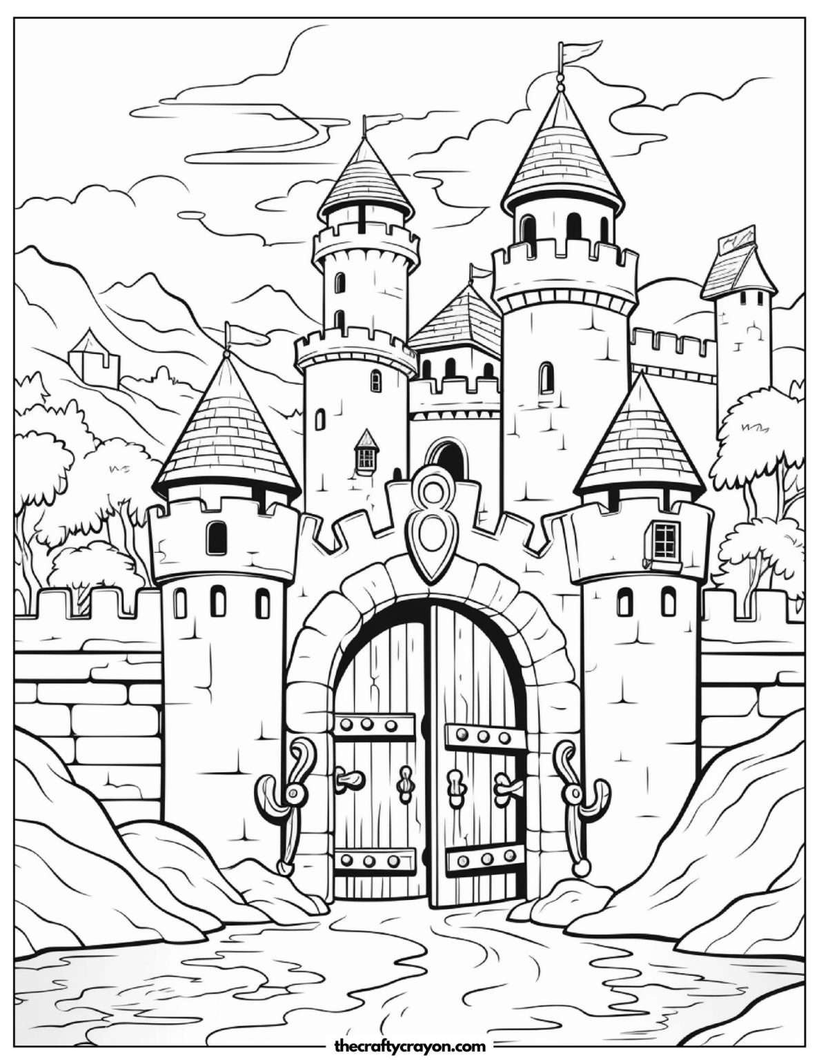 Castle Coloring Pages (Free Printable PDFs)