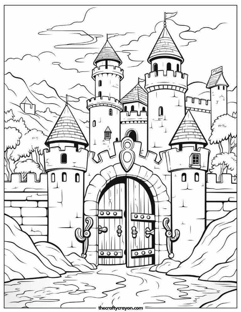 Castle Coloring Pages (Free Printable PDFs)