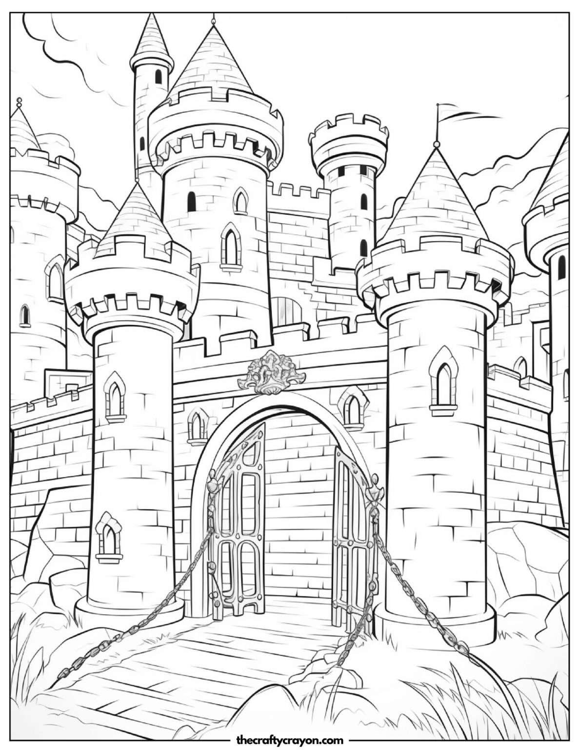 Castle Coloring Pages (Free Printable PDFs)